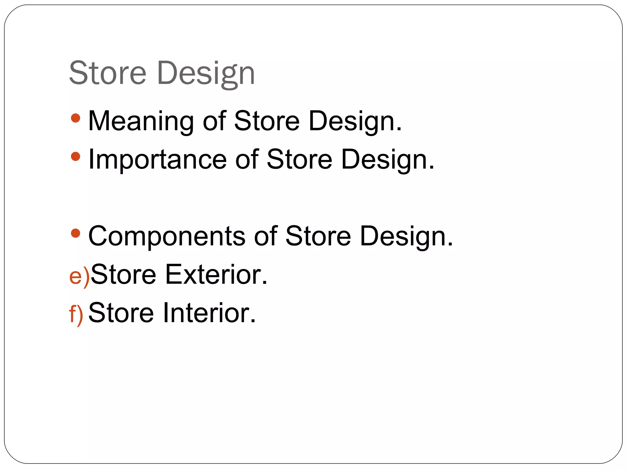 Store design | PPT