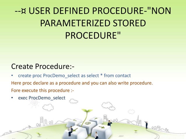 Stored procedure | PPT