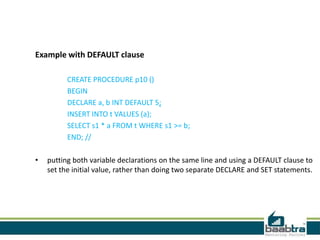 Stored procedure | PPTX | Databases | Computer Software and Applications