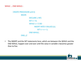Stored procedure | PPTX | Databases | Computer Software and Applications
