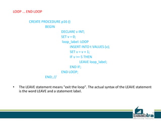Stored procedure | PPTX | Databases | Computer Software and Applications