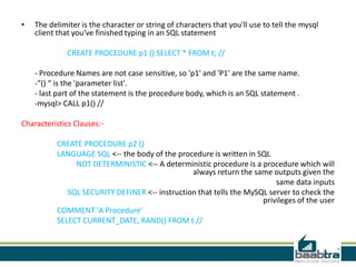 Stored procedure | PPTX | Databases | Computer Software and Applications
