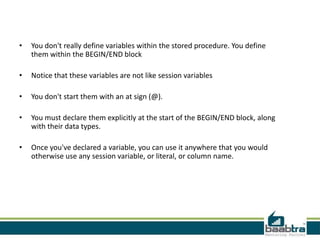 Stored procedure | PPTX