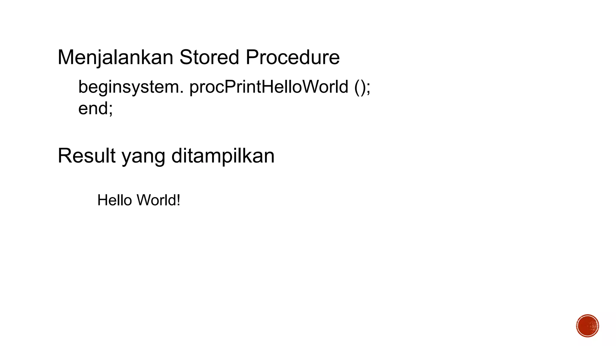 Stored procedure | PPTX