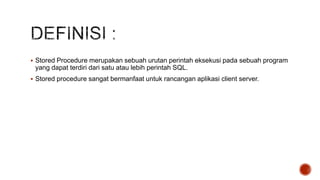 Stored procedure | PPTX