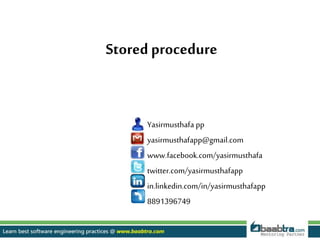 Stored procedure | PPT