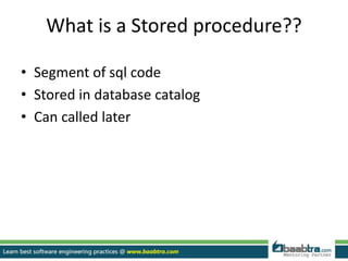 Stored procedure | PPT