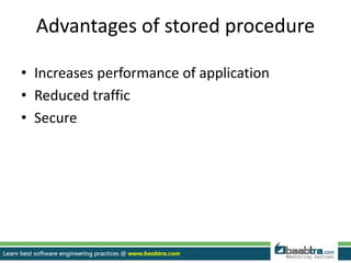 Stored procedure | PPT