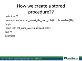 Stored procedure | PPT