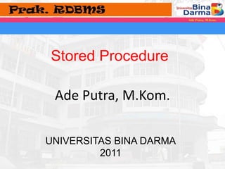 Stored procedure | PPT