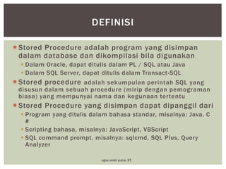 Stored procedure | PPT