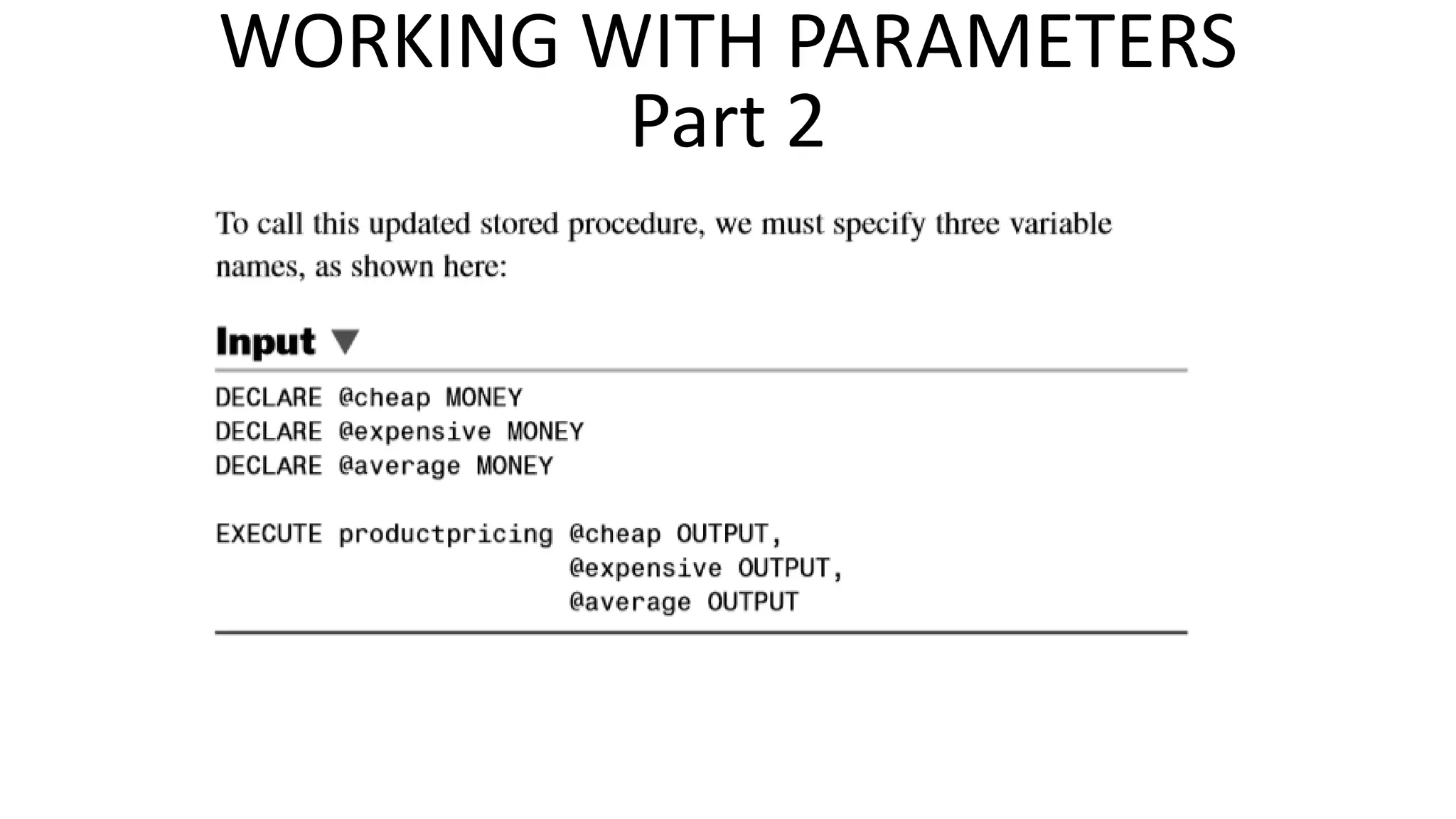 Stored Procedure Sql Server Ppt