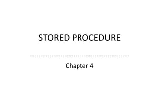 Stored procedure SQL SERVER | PPT