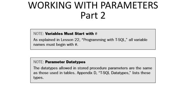 Stored procedure SQL SERVER | PPT Stored procedure SQL SERVER | PPT