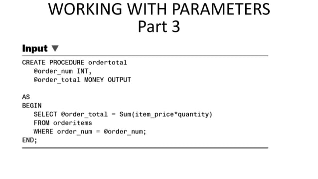 Stored procedure SQL SERVER | PPT Stored procedure SQL SERVER | PPT
