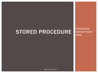 Stored Procedure | PPT