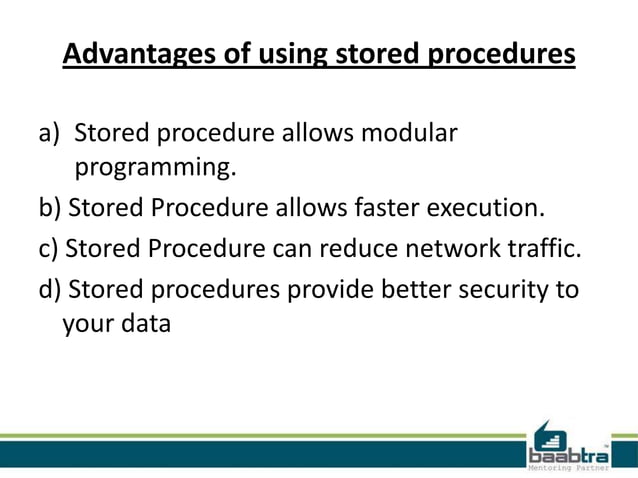 Stored procedure in sql server | PPT