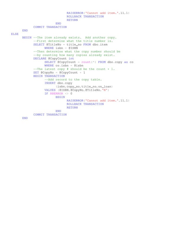 SQL Stored Procedures For My Library Project | PDF