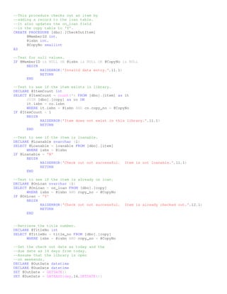 SQL Stored Procedures For My Library Project | PDF | Databases ...