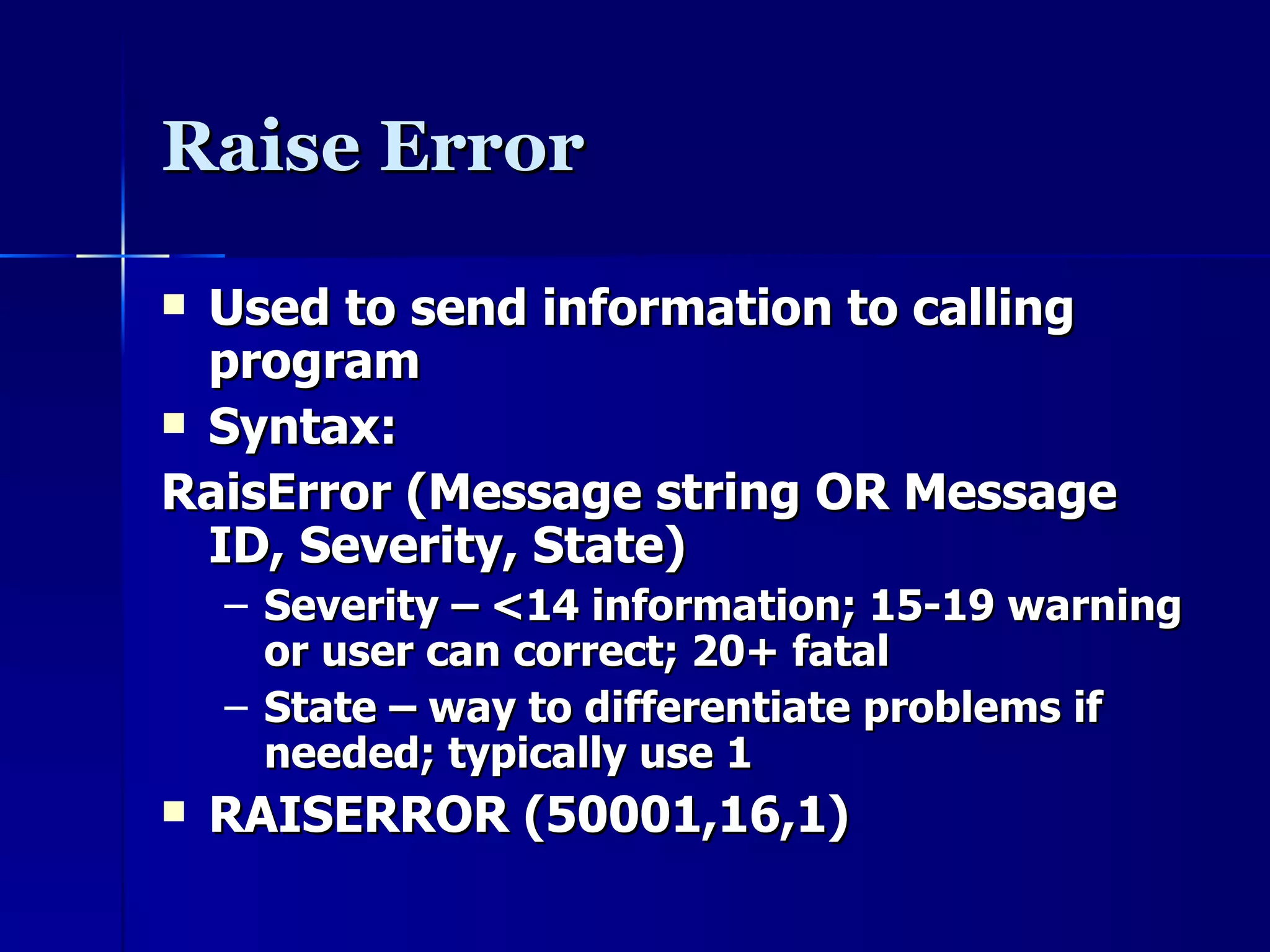 Sql Server Stored Procedures Ppt 0337