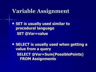 SQL Server Stored procedures | PPT