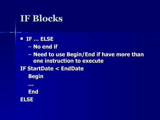 SQL Server Stored procedures | PPT