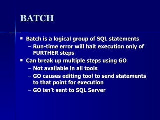 SQL Server Stored procedures | PPT
