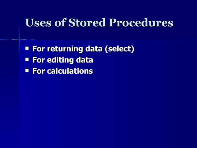 Sql Server Stored Procedures Ppt