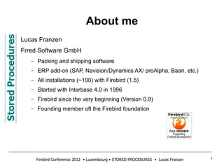 Stored procedures in Firebird | PPT