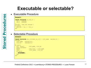 Stored procedures in Firebird | PPT
