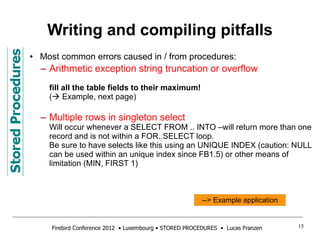 Stored procedures in Firebird | PPT