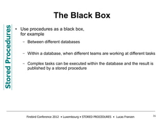 Stored procedures in Firebird | PPT