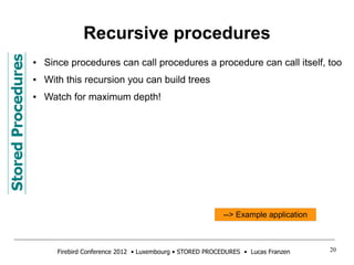 Stored procedures in Firebird | PPT