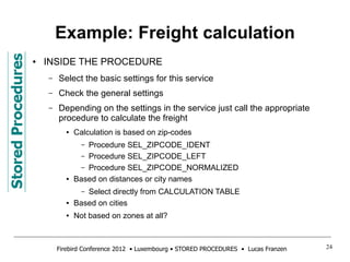 Stored procedures in Firebird | PPT