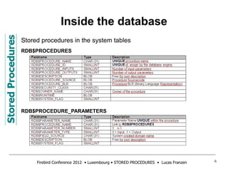 Stored procedures in Firebird | PPT