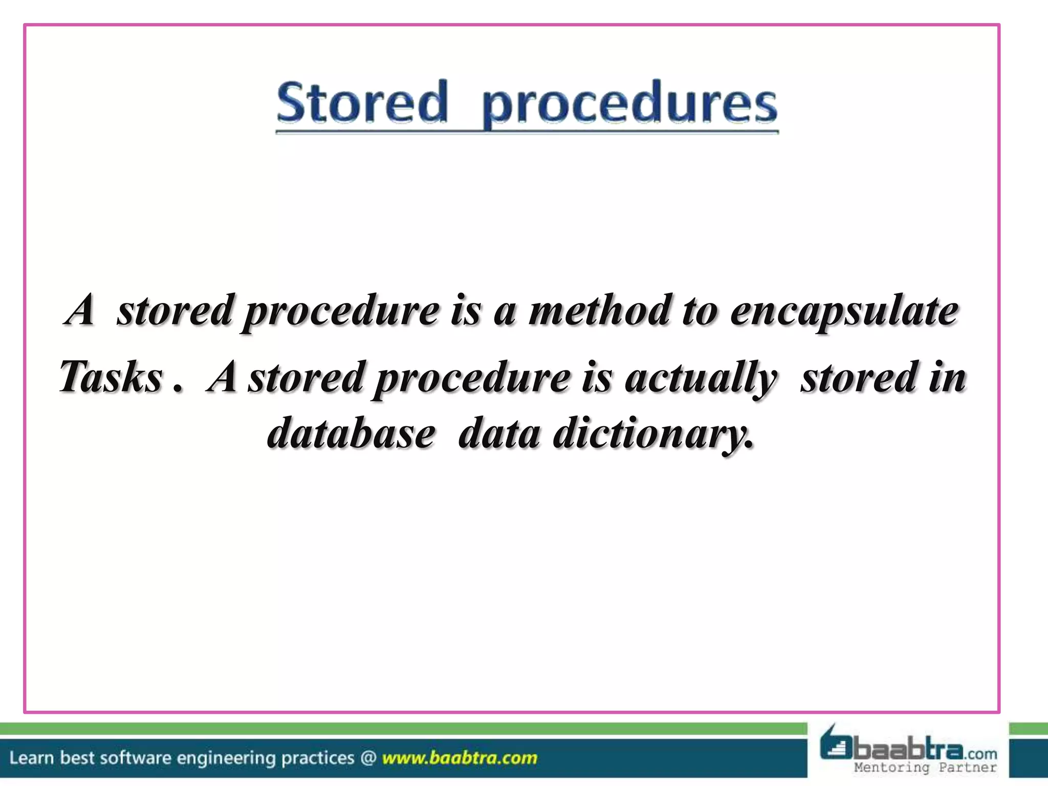 Stored procedures | PPTX