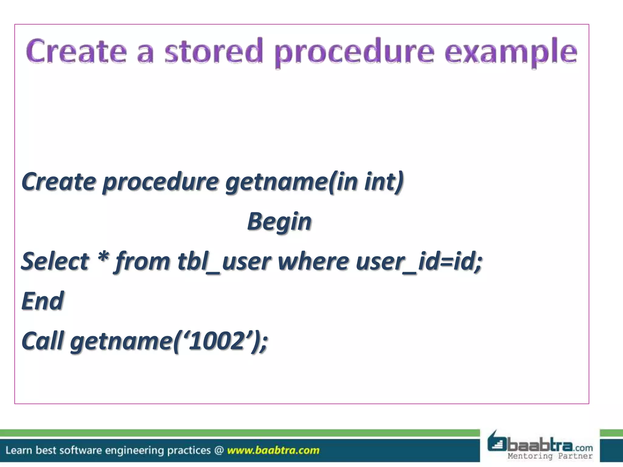 Stored procedures | PPTX