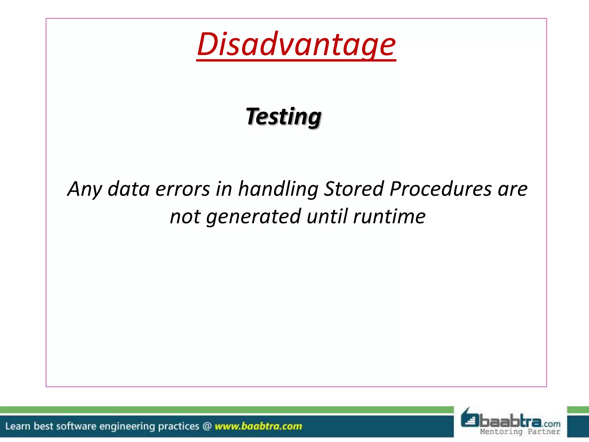Stored procedures | PPTX
