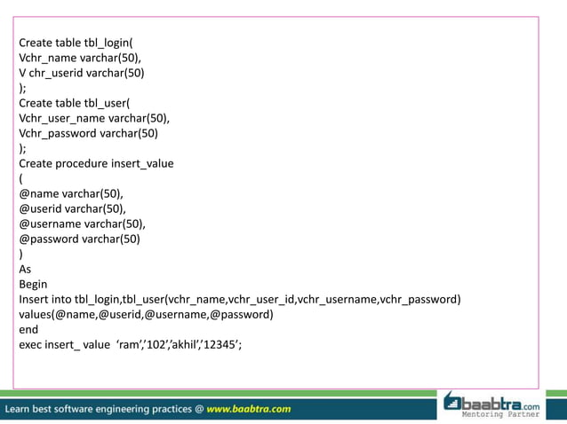 Stored procedures | PPTX