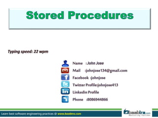 Stored procedures | PPTX