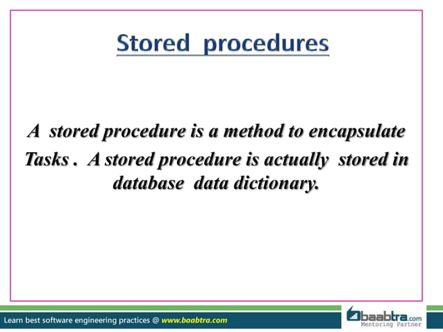 Stored procedures | PPTX