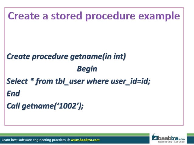Stored procedures | PPTX