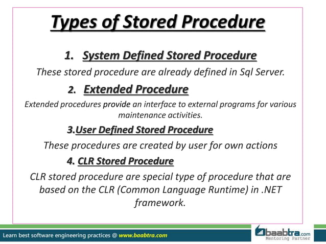 Stored procedures | PPTX
