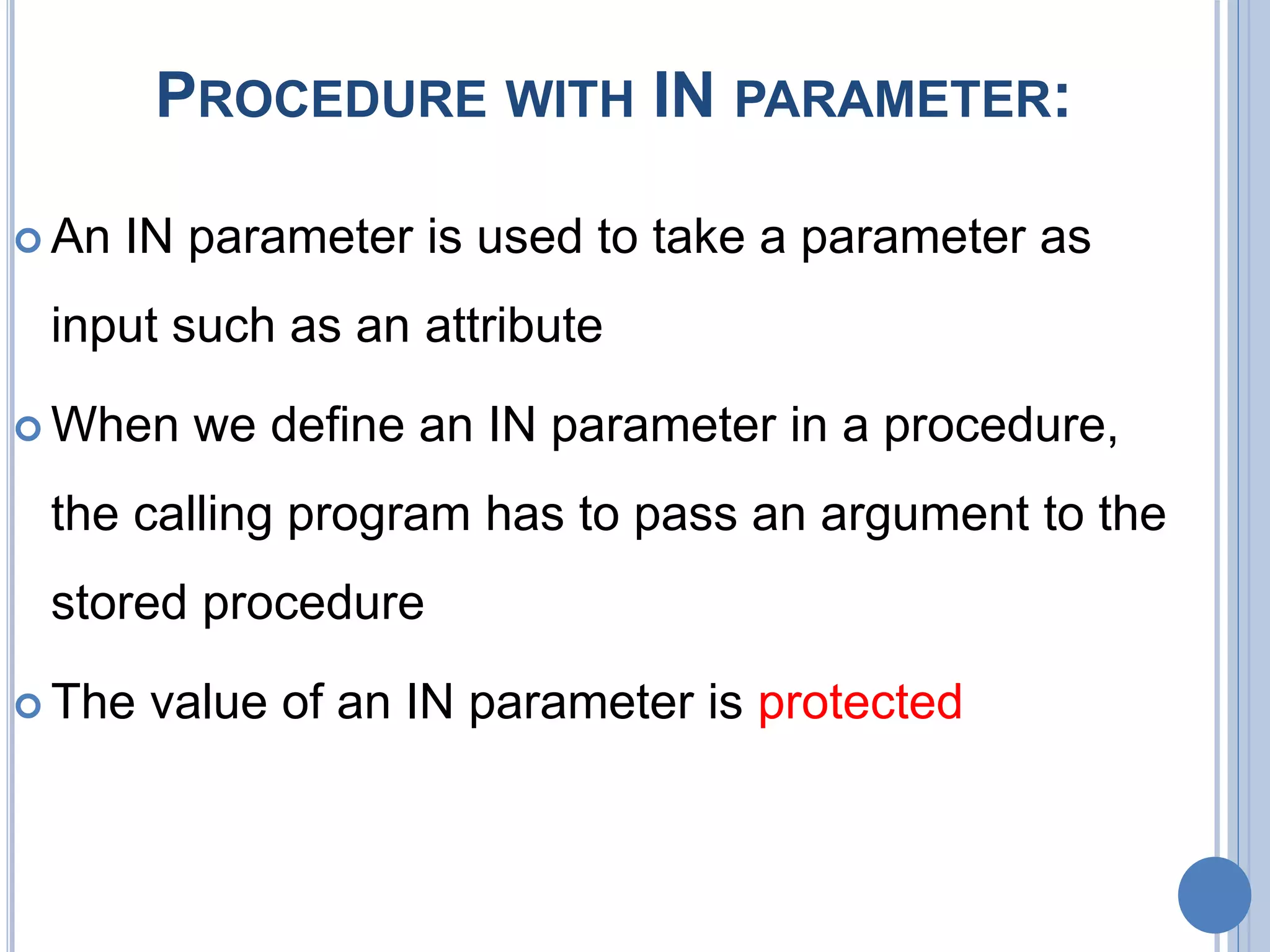 Stored procedures | PPTX