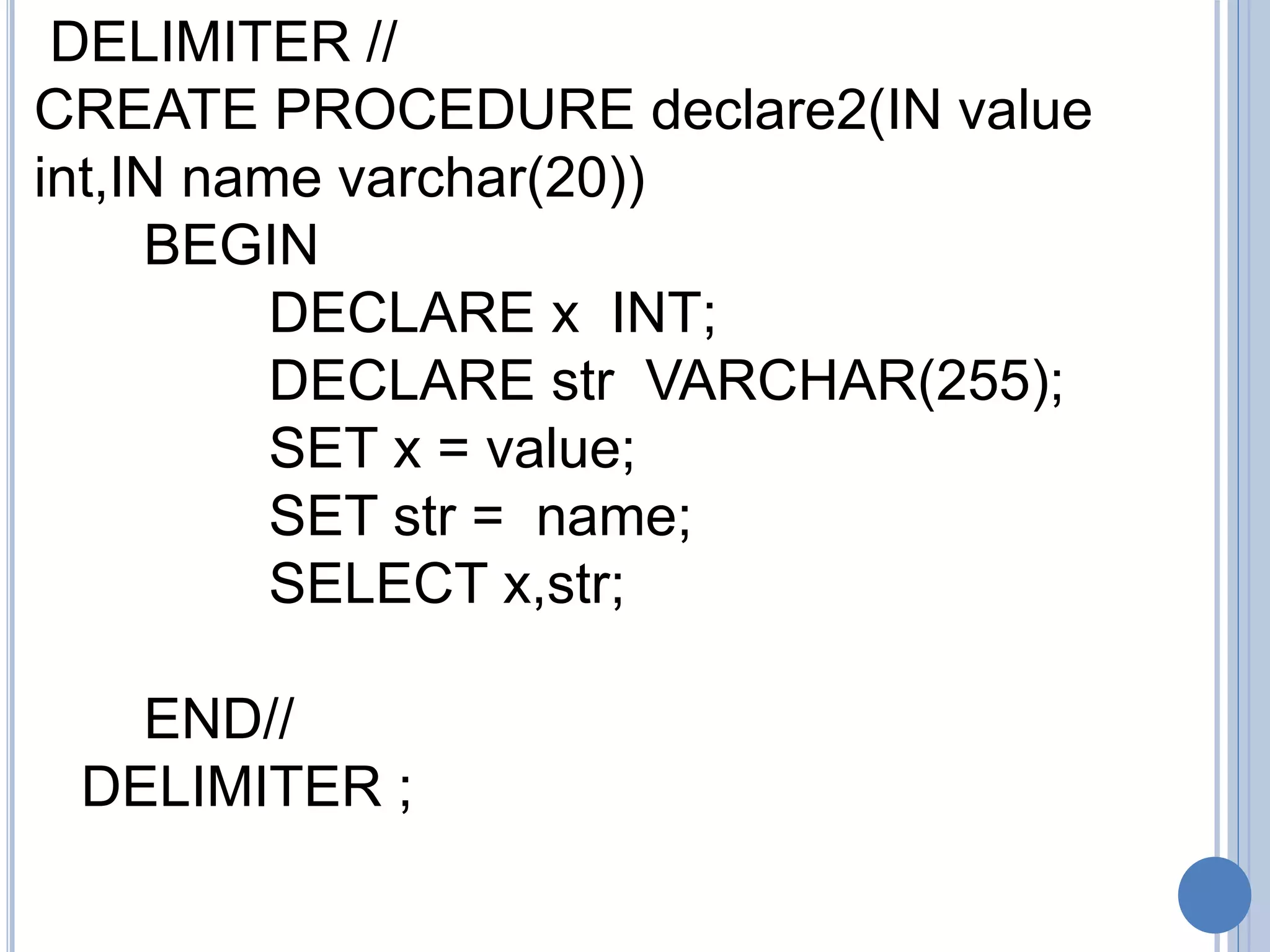 Stored procedures | PPTX
