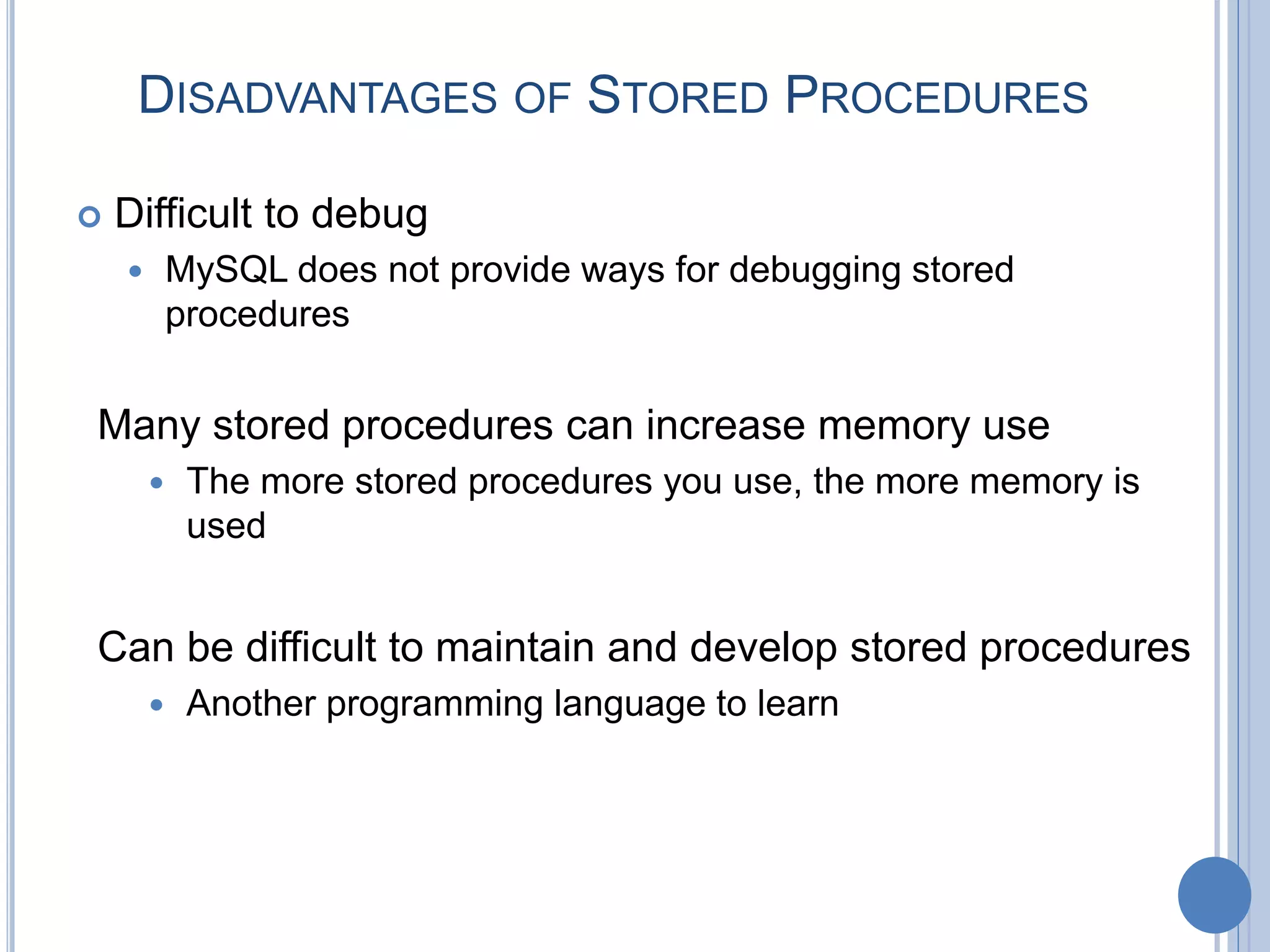 Stored procedures | PPTX