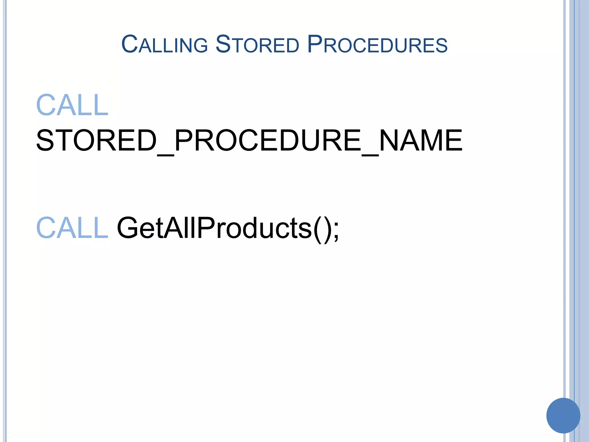 Stored procedures | PPTX