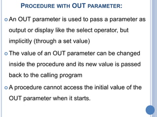 Stored procedures | PPTX