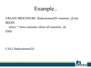 Stored procedures and cursors | PPTX