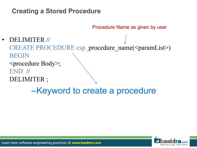 Stored procedures with cursor | PPT